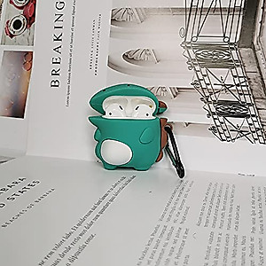 Compatible for Dinosaur Airpod Case 1&2, Cute Kawaii Cartoon 3D Silicone Fashion Protective Skin Cover for Airpod Case Dinosaur, Funny Boys Girls Kids Teens Women Cases for Airpods 1/2 (Dinosaur)