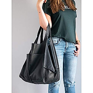 New Ladies Leather Satchel Tote Bag | Work Tote Bag Shoulder Bag Wallet Soft Messenger Bag Oversized Bag