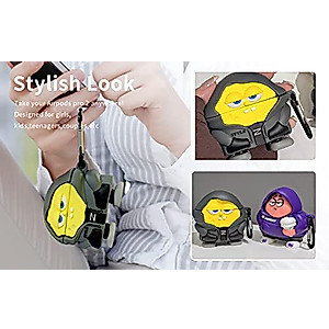 Cute Cartoon Character Airpods Pro 2 Case, Anti-Fall Soft Silicone Airpods Pro 2nd Generation Case Cute, Funny Kawaii Fashion Cartoon 3D Case for AirPods Pro 2 with Keychain (Yellow)