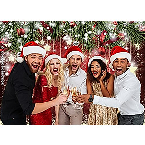 SJOLOON Christmas Backdrops Red Ball Theme Background Shining Stars Background New Year Backdrop for Christmas Party Decoration Banner Photo Shoot 12364 (8x6FT)