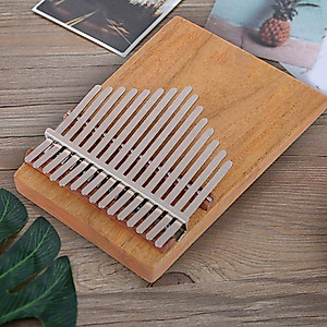 Kalimba 15 Keys Thumb Piano, Portable Full solid Camphorwood 15 Scales G Major Kalimba Instrument with Belt Bag Stickers K15CAP Kalimba