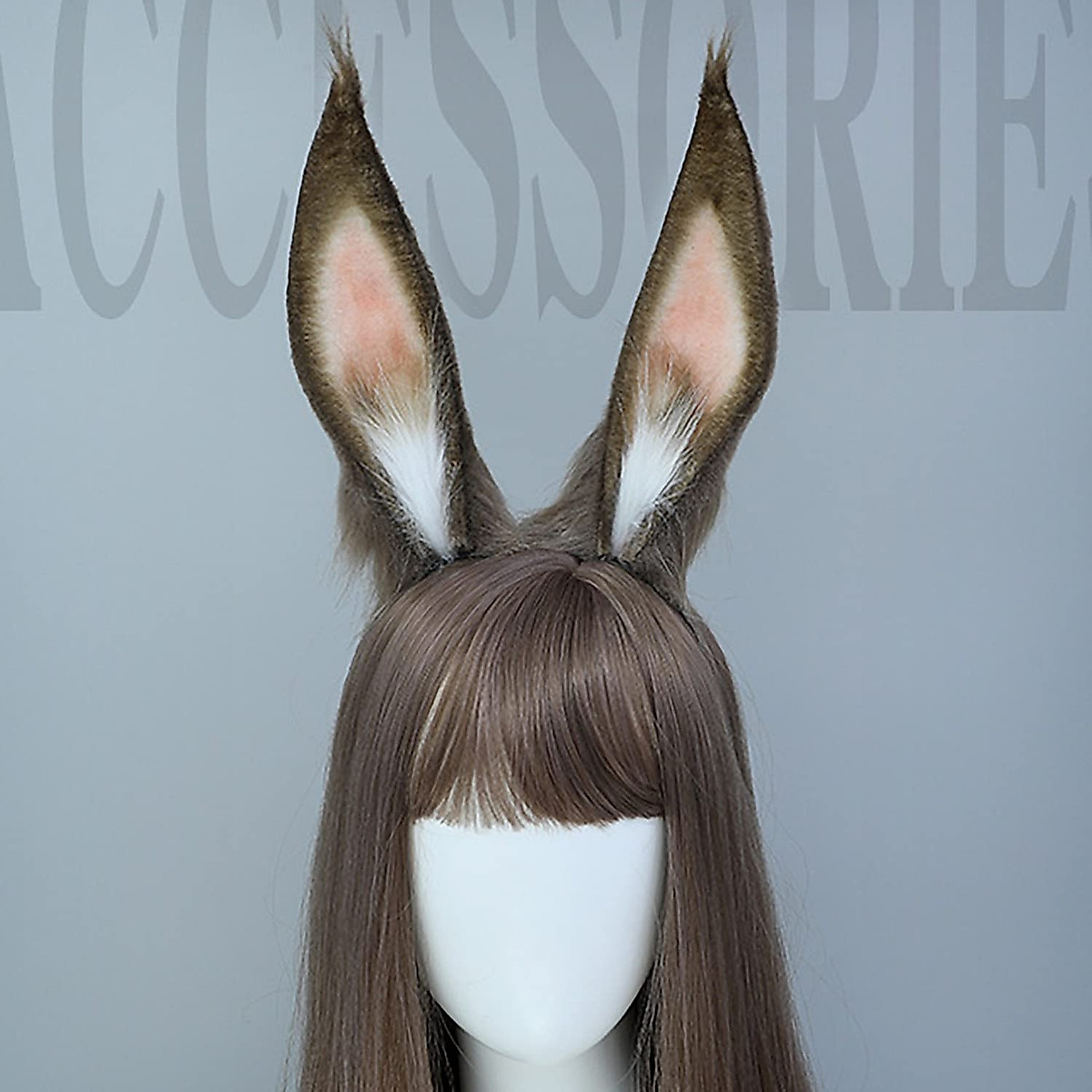 Faylay Bunny Ear Women Rabbit Animal Ears Furry Headband Party Accessories (FZGYAMY)