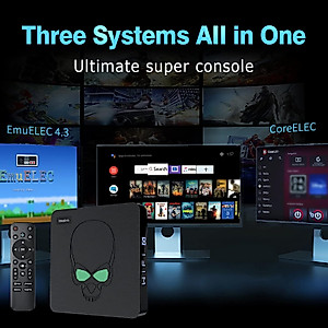 Kinhank Super Console X King Video Game Console Built-in 88000+ Games, Android 9.0&EmuELEC 4.5&CoreE System, 4K UHD Output, 2.4G/5G, Voice Remote Control, 2 Wireless Controllers (64G)