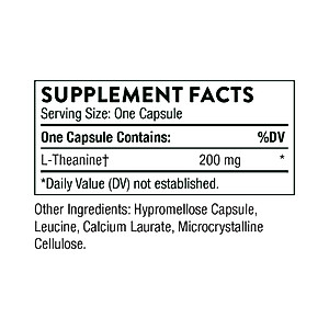 THORNE Theanine - 200mg of L-Theanine - Support a Healthy Stress Response, Relaxation, and Focus - Increases Brain Alpha-Wave Production - 90 Capsules