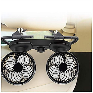 HITOPTY 12V Car Fan, 360 Degree Swivel 2 Speed Electric Backseat Fans for Auto SUV RV Vehicle Boat