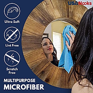 USANOOKS Microfiber Cleaning Cloth - 12Pcs (16x16 inch) High Performance - 1200 Washes, Ultra Absorbent Microfiber Towels for Cars Weave Grime & Liquid for Streak-Free Mirror Shine - Microfiber Cloth