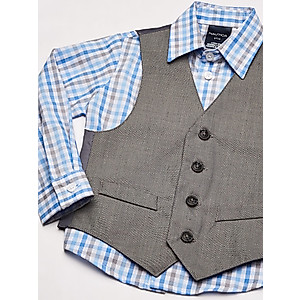 Nautica boys 4-piece Vest Set With Dress Shirt, Tie, Vest, and Pants Suit, Light Gray, 3T US