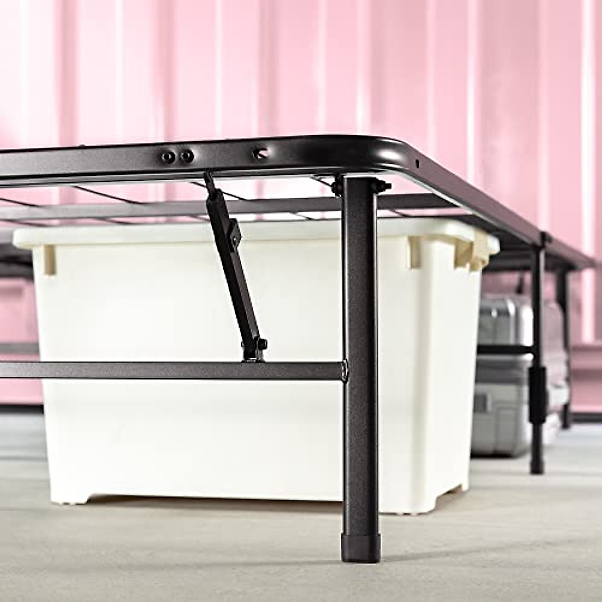 ZINUS SmartBase Tool-Free Assembly Mattress Foundation / 14 Inch Metal Platform Bed Frame / No Box Spring Needed / Sturdy Steel Frame / Underbed Storage, Twin XL