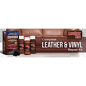 Leather Max Quick Blend Refinish and Repair Kit, Restore, Recolor & Repair / 3 Color Shades to Blend with/Leather Vinyl Bonded (Dark Brown Mix)