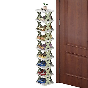 Doefo 9 Layers Foldable Shoe Rack, Compact Shoe Rack Storage- Assemble Detachable Shoe Shelves Shoe Cabinet - Creative Tower Shelf Storage for Entryway