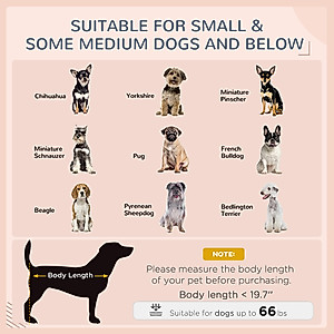 PawHut Wicker Dog House Outdoor with Canopy, Rattan Dog Bed with Water-Resistant Cushion, Raised Dog Bed for Small, Medium Dogs up to 66 lbs, 19.75" in Length, Brown Wicker, Gray Cushion