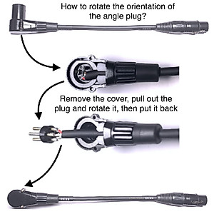 CESS-043 XLR Right-Angle Male to Straight Female Microphone Extension Cable, 2 Pack