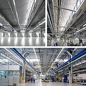 Barrina (Pack of 10 LED T5 Integrated Single Fixture, 8FT, 5000LM, 6500K (Super Bright White), 45W, Linkable LED Shop Light, Led Garage Light, Corded Electric with ON/Off Switch, ETL Listed