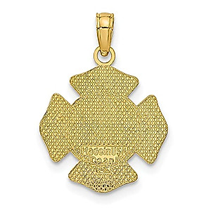 IceCarats 14K Yellow Gold Small Saint Florian Necklace Charm Pendant 23.7mm x 15.5mm Only