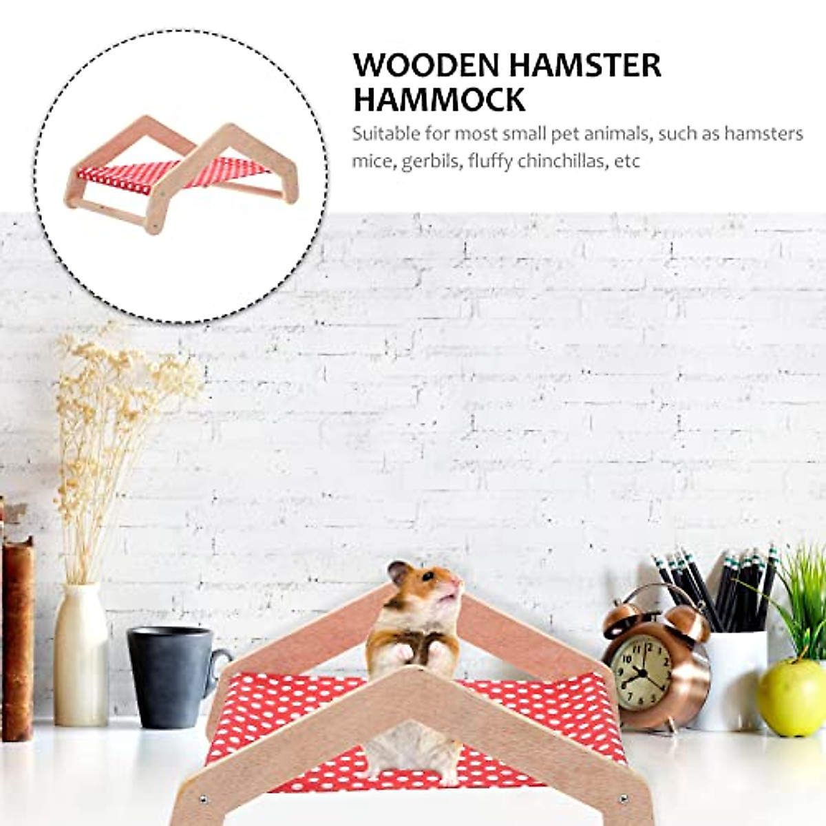 balacoo Ferret Hammock Wooden Elevated Pet Bed Cat and Dog Hammock Bed Elevated Cloth Bed Raised Pet Cot Hamster Sleeping Bed Pet Supplies Stuffed Hamster