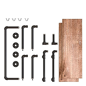 TEDIDUWA 30in Industrial Pipe Clothing Rack,2-Tier Wall Mounted Clothes Rack, Pipe Clothing Rack with Shelf, Wall Hangers for Clothes, for Bedroom, Laundry, Living Room, Retail Store