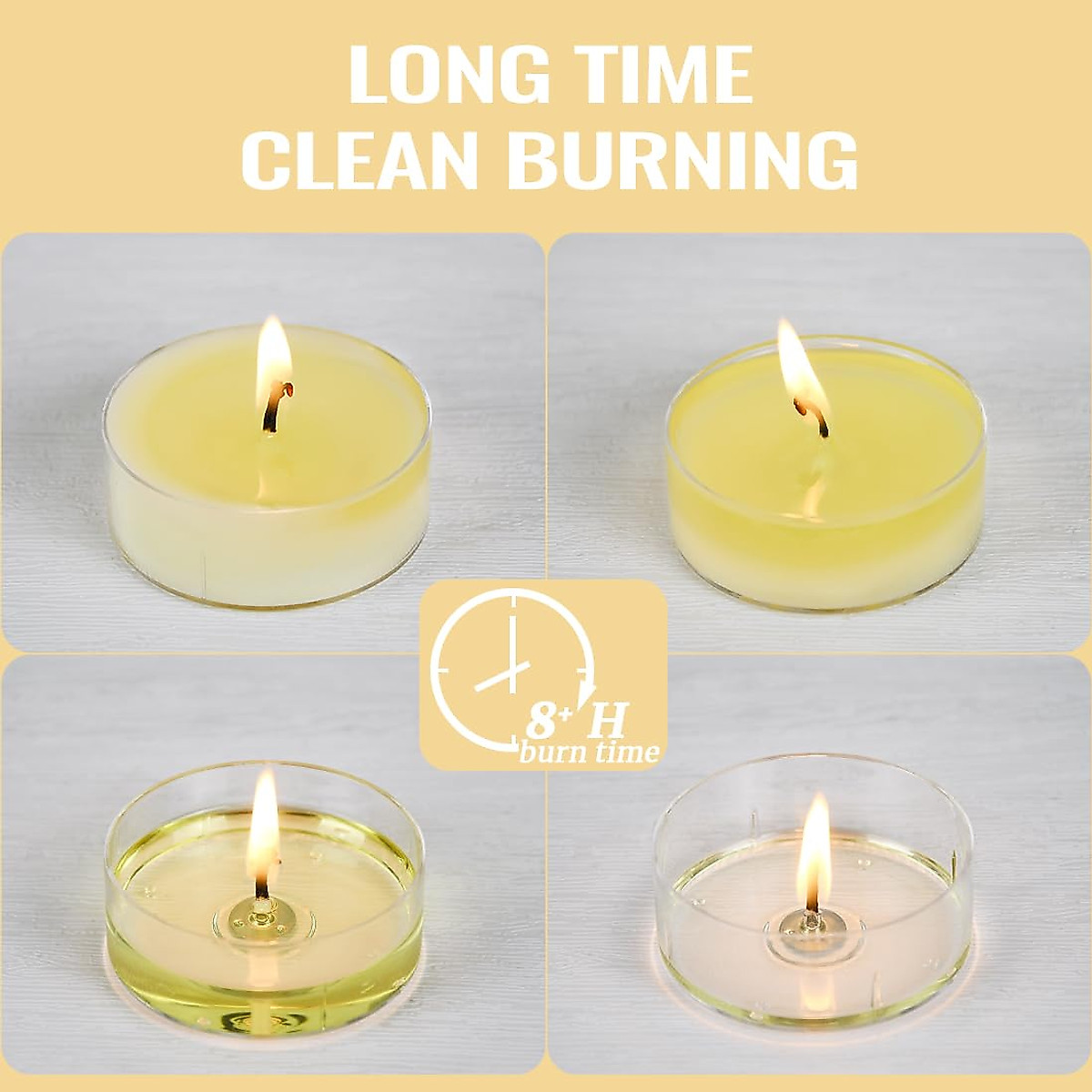 Olorvela Vanilla Large Soy Tealight Candles,Eco-Friendly&Clean Burn,Scented Gift Set,Home Decor,Party,Wedding,Perfect for Home Use and Gifting