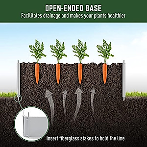 MAXPACE Raised Garden Bed Kit Outdoor Large Modular Plastic Planter DIY The Shape for Growing Vegetables - White