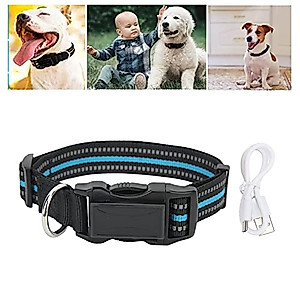 GPS Pet Tracker, High Sensitivity Lightweight USB Rechargeable Dog GPS Tracker Collar with SOS Alarm, Supports Real Time Tracking/Size Adjustment, APP Control, for Dogs or Cats(Blue)