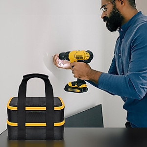 Steadtep Large Battery Storage Bag for DEWALT/for Milwaukee 20v/ 18v/ 12v Battery &Charger, Tool Batteries Carrying Case Cover for 20V 60V 2.0/3.0/4.0/5.0/6.0/9.0-Ah Battery - Double Layer (Box Only)