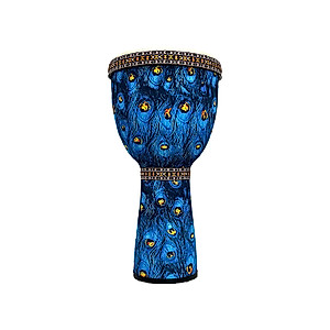 RUOSWTE Djembe Drum Bongo ，Goblet Drum Made Of Goat Leather Drum Head, Hand Painted Cloth, West African Style Hand Drum, Gift For Beginners (B)