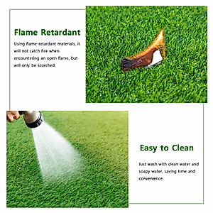 Loytryal Artificial Grass Turf Tiles Interlocking Fake Grass Mat Tiles 9PCS 12''x12'' Floor Decoration Grass Pad Tiles with Waterproof Bottom Plate for Outdoor & Indoor