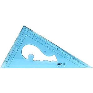 Pack of 2 Large Transparent Triangle Ruler Set Square: 12 Inch- 30/60 Degree & 9 inch 45/90 Degree | Essential for School and Work use (Inch Scale)
