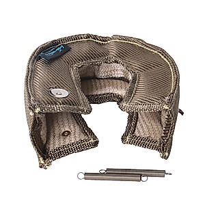 HiwowSport FireShield Titanium Turbo Blanket for T3 Cover for Turbocharger Heat Shield Cover with Fastener Springs