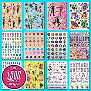 Zagtoon Miraculous Ladybug 1500+ Stickers, Ultimate Heroez Stickers, Ladybug, Cat Noir, Rena Rouge, Carapace, Vesperia, Bunnyx, Tikki, Plagg, Cute Gifts for Girls Kids Teens Adults