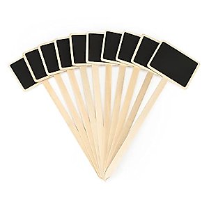 KINGLAKE GARDEN Wood Blackboard Plant Tags 20 Pack Wooden Garden Plant Markers Tag Labels