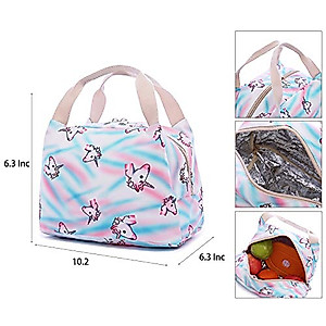 abshoo Cute Lightweight Teens School Bookbags Unicorn Girls Backpacks With Lunch Bag (Unicorn Rainbow Blue Set)