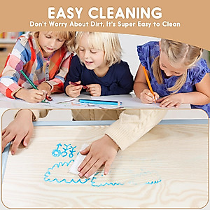 JIAOQIU Kids Table and Chair, Toddler Table and Chair Set, Adjustable Kids Table, Non-Slip Table Legs&Organizer, Graffiti Desktop, Suitable for Kids Table and Chairs Ages 3-12