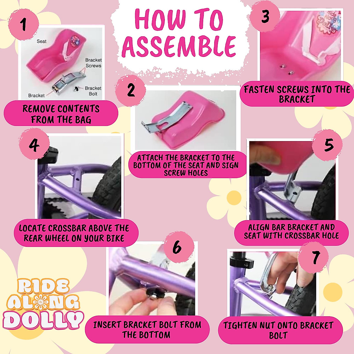 The Original Stuffed Animal and Doll Bicycle Seat (Blue)- Bike Attachment Accessory for American Girl & All 18-22" Dolls & Stuffed Animals- Decorate Yourself Decals Gift Compatible with American Girl