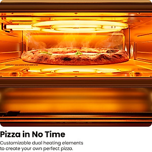 CHEFMAN Indoor Pizza Oven - Makes 12 Inch Pizzas in Minutes, Heats up to 800°F - Countertop Electric Pizza Maker with 5 Touchscreen Presets, Pizza Stone and Peel Included - Stainless Steel