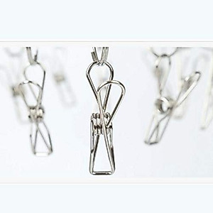 FGen 50pcs Mini Clip 1.7-inch Stainless Steel, Clothesline, Bag Seal, Paper Clip, Clip Socks, Etc.
