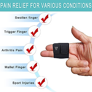 VHOPMORE Finger Splint Wraps Reusable Finger Buddy Tape Adjustable Finger Brace Trigger Finger Splints Mallet Finger Support Compression Finger Sleeves for Arthritis Pain Relief, Sport Injury - M