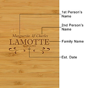 Custom Personalized Engraved Bamboo Cutting Board for Cheese & Charcuterie with Ceramic Dish, Knife Set & Cheese Markers -by Picnic at Ascot USA