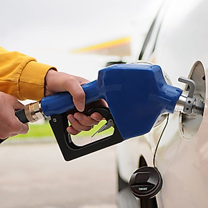 VEVOR Automatic Fuel Nozzle, 3/4' NPT Inlet Thread & 13/16' Spout, 11 GPM Max Flow Rate, Auto Shut Off, Aluminum & PVC Gas Pump Handle with 360° Swivel for Gasoline Diesel Kerosene Biodiesel, Blue,