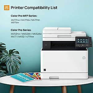 410A Toner Cartridge 4 Pack M477fnw M477fnw Toner Compatible Replacement for HP 410A CF410A 410X to use with Color Laserjet Pro MFP M477fnw M477fdw M452dn Printer(4 Pack, Black Cyan Yellow Magenta)