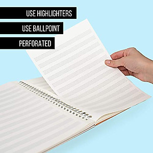 iVideoSongs Manuscript Paper Notebook Black • 12 Staff per Page Blank Sheet Music Notebook • 120 Page Hardcover Music Staff Paper Notebook Music Journal • Music Staff Notebook 150+ Free Music Lessons