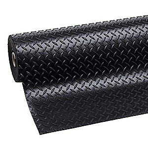 American Floor Mats - Diamond Plate Runner Mats - Durable, Abrasion Resistant Vinyl Mats, Rolls Grey 3/16" Thick x 2' x 10'