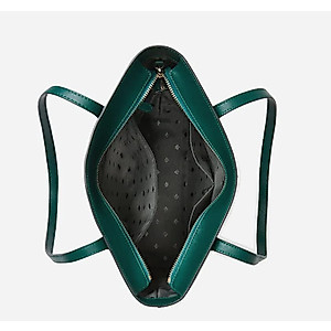 Kate Spade NY Daily Tote Shoulder Bag Saffiano Leather Zip Top Deep Jade Green