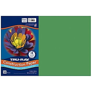 Tru-Ray® Construction Paper, 50% Recycled, 12" x 18", Holiday Green, Pack Of 50