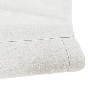 ChadMade Cordless Linen Textured Room Darkening Roman Shade Solid Fabric Window Treatment, Install Hardware Included, Custom Made Blackout Roman Blind for Bedroom, 1 Panel, Beige White