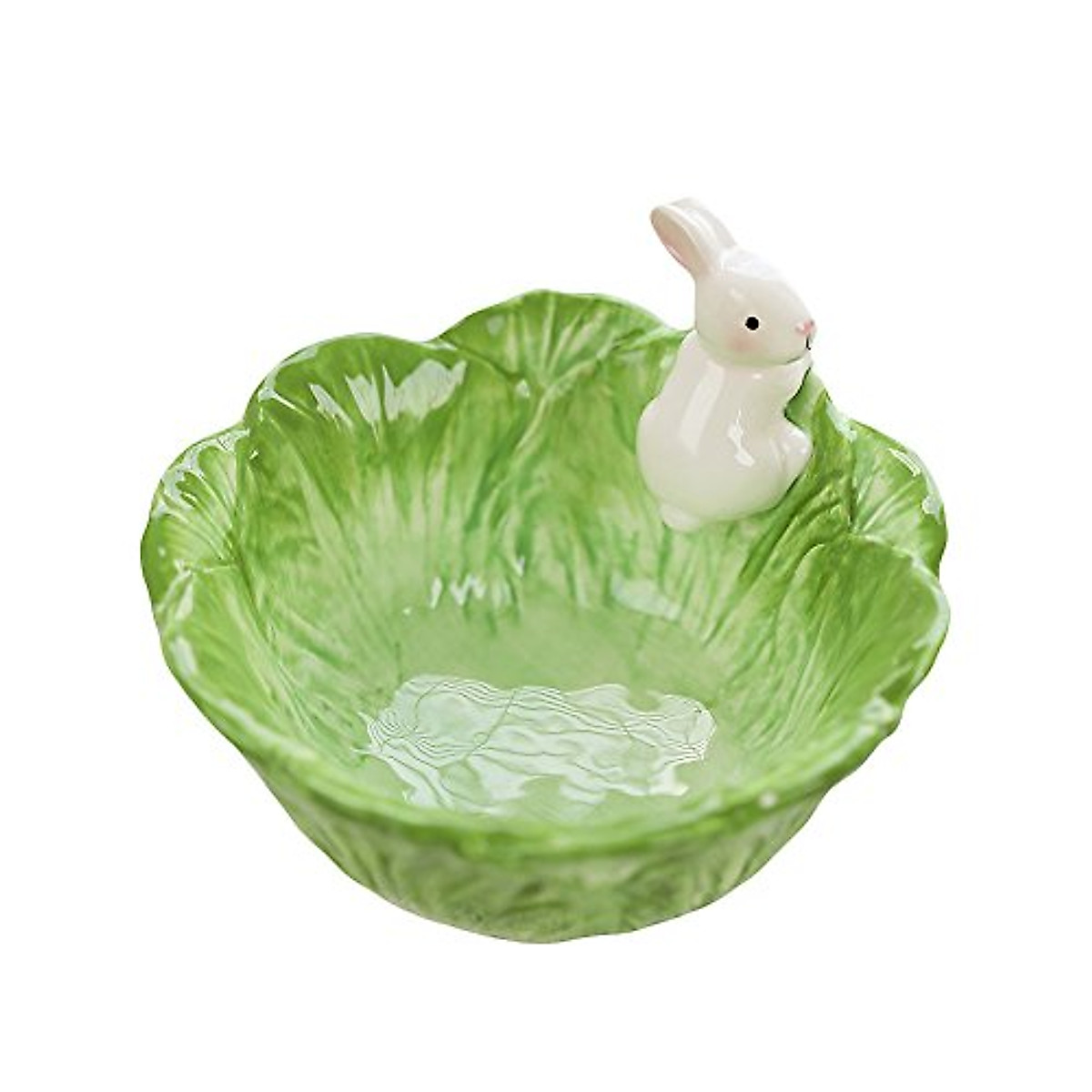 WAIT FLY Cute Cartoon Cabbage with Rabbit Shaped Ceramic Bowls Rice Bowls/ Salad Bowls/ Soup Bowls/ Saucer
