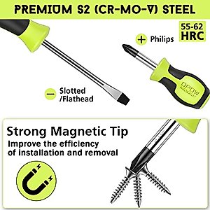 OPOW Magnetic Screwdriver Set with Storage Case, 30-Piece Professional Screwdrivers Includes Slotted/Phillips/Hex/Torx/Square/Pozi Head, Ratcheting and Screwdriver Bits, Non-Slip Handle Design.