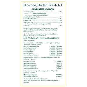 Espoma Organic Bio-Tone Starter Plus 4-3-3 Natural & Organic Starter Plant Food with Both Endo & Ecto Mycorrhizae; 18 lb. Bag; The Ultimate Starter Plant Food