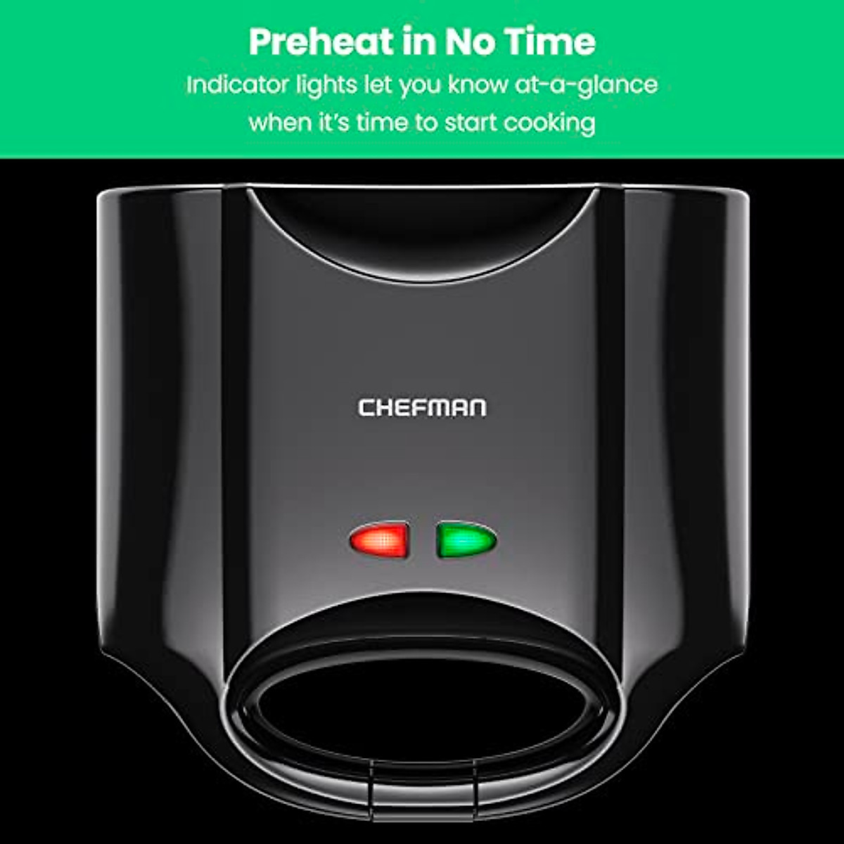 Chefman Portable Sandwich Maker, Compact, Nonstick, Electric Omelet Maker, Panini Press, Pocket Sandwich Press, and Quesadilla Maker, with Indicator Lights, Locking Lid, and Cord Storage