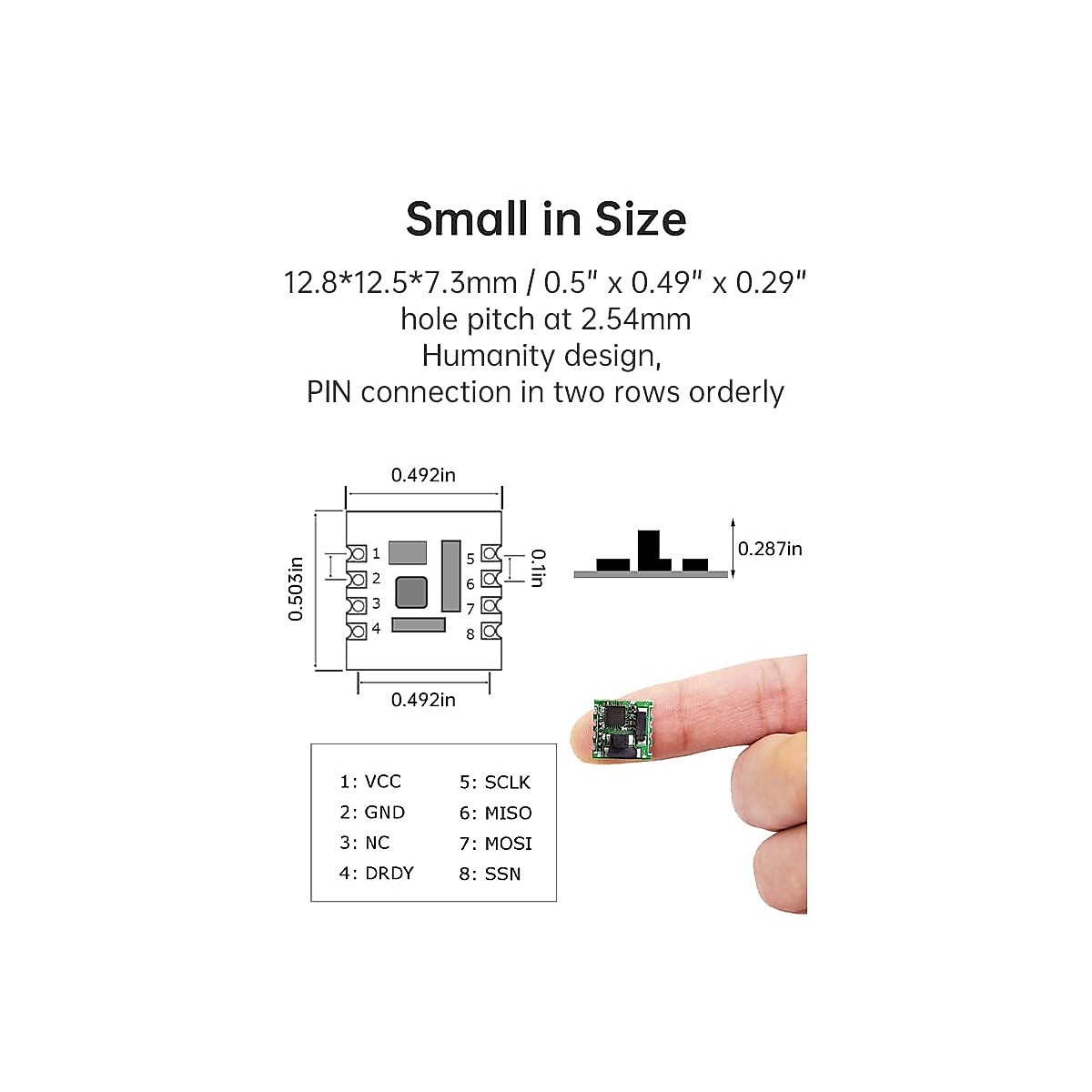 [Industrial-Grade Magnetometer Compensation Chip] RM3100 High-Accuracy Magnetometer Geomagnetism, Magnet Field Sensor, SPI Interface, High-Revolution Electronic Compass Module for Arduino