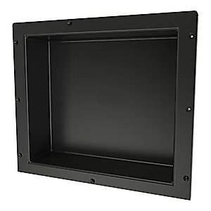 Tile Redi USA Niche Single Recessed Shower Shelf – Black, One Inner Shelf, 16-Inch Width x 14-Inch Height x 4-Inch Depth (620)